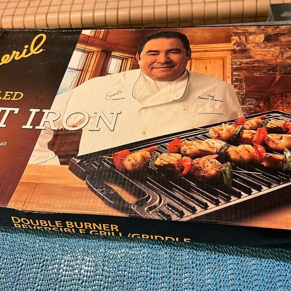 Emeril | Kitchen | Emeril Enameled Cast Iron Double Burner Reversible ...